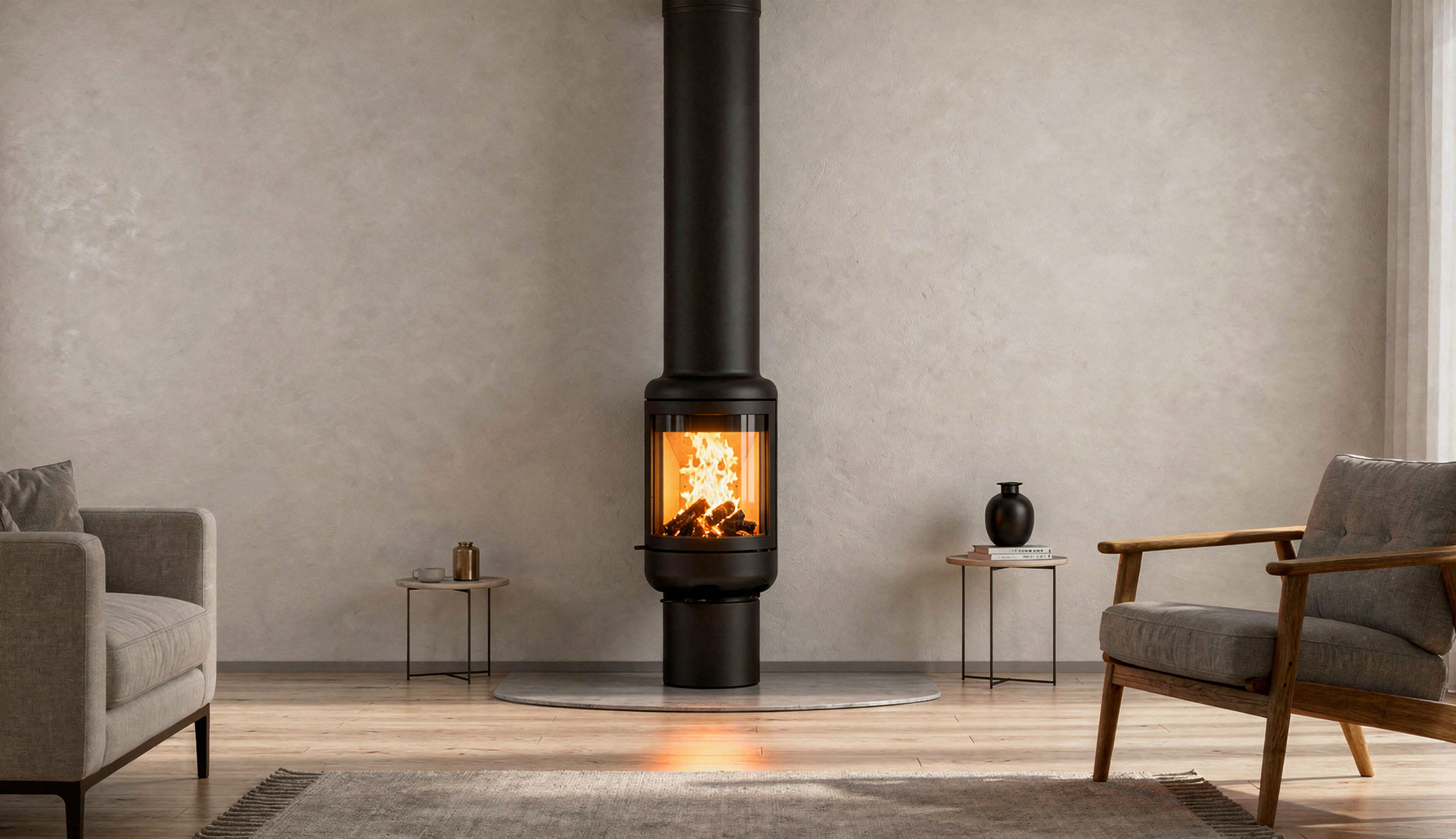 Designový krb Vesta Frontal - stojící na zemi | Flamen Czech Republic ...